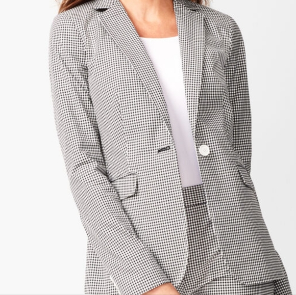 Talbots | Skirts | Gingham Skirt And Blazer Set Size 6 Black And White Nwot By Talbots | Poshmark